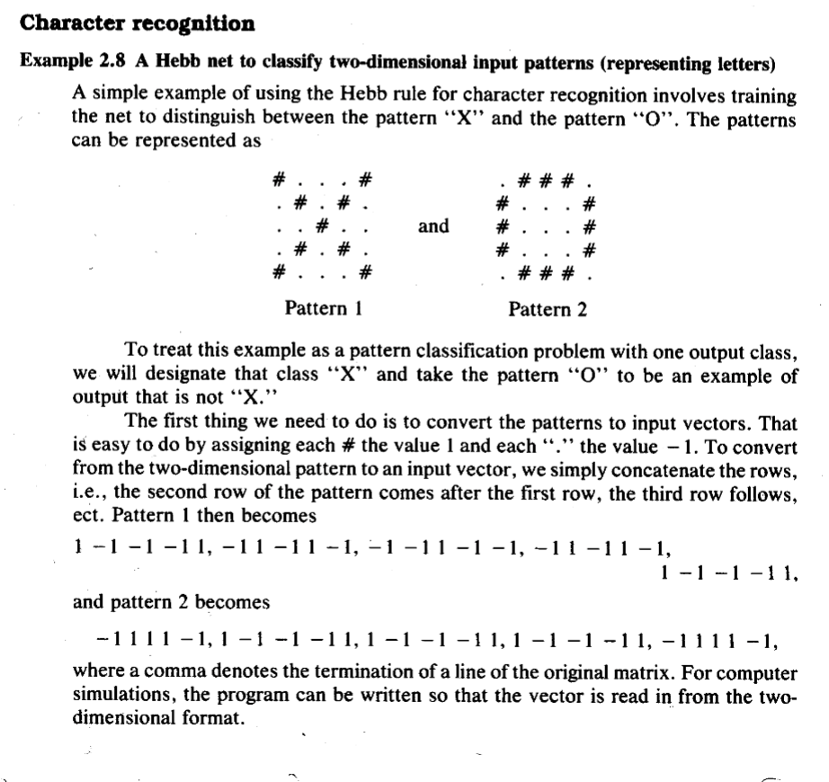 2.3 Consider character recognition using the Hebb | Chegg.com