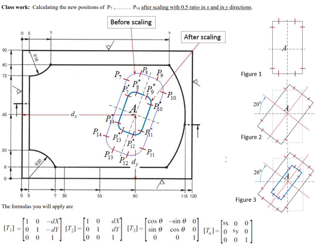 Class work: Calculating the new positions of | Chegg.com