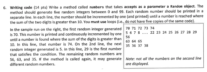 Solved Writing code ( 14 ﻿pts) ﻿Write a method called | Chegg.com