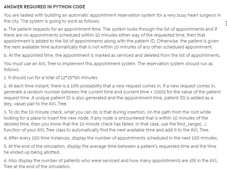 Solved ANSWER REQUIRED IN PYTHON CODE You are tasked with | Chegg.com