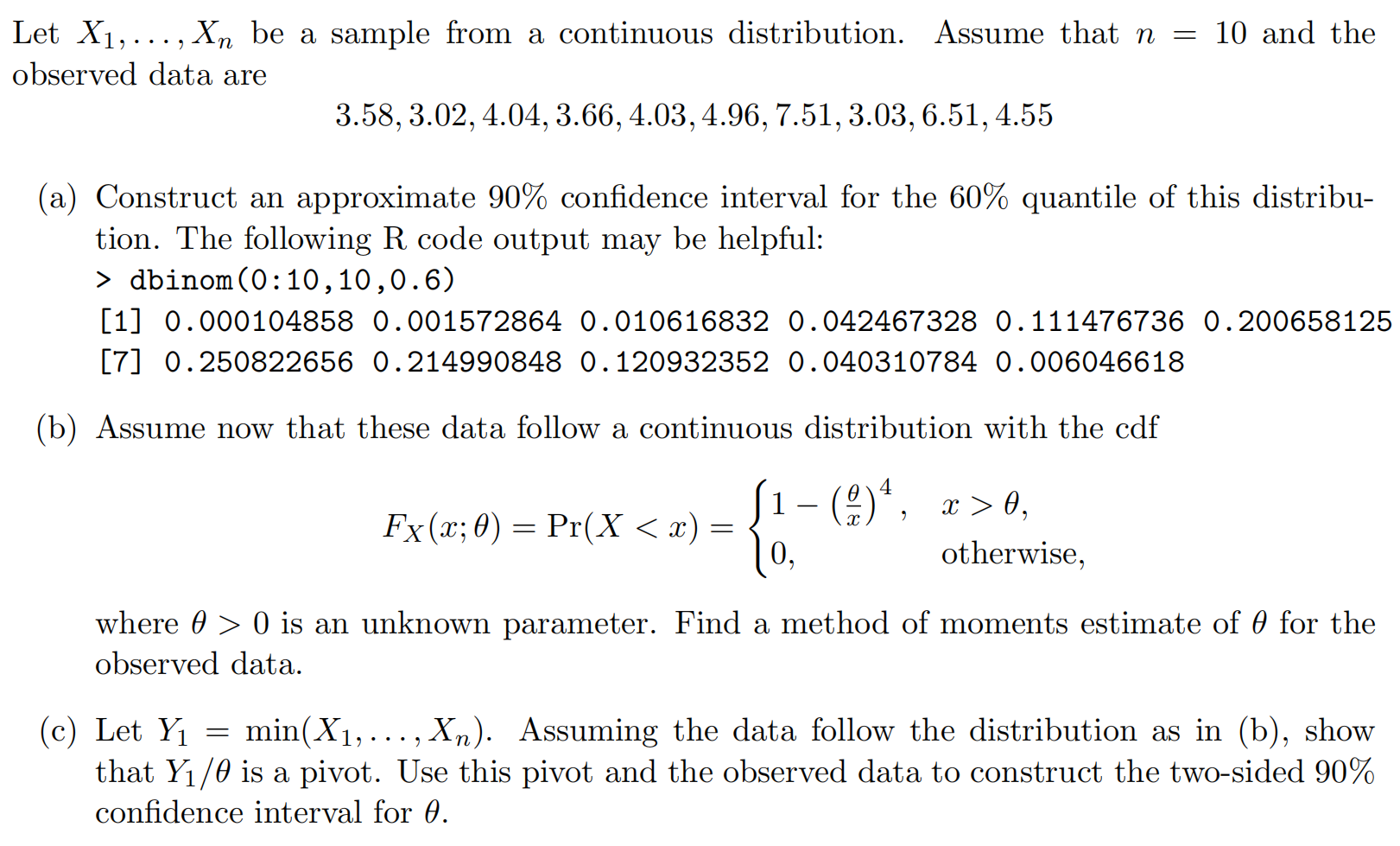 Let X1,…,Xn be a sample from a continuous | Chegg.com