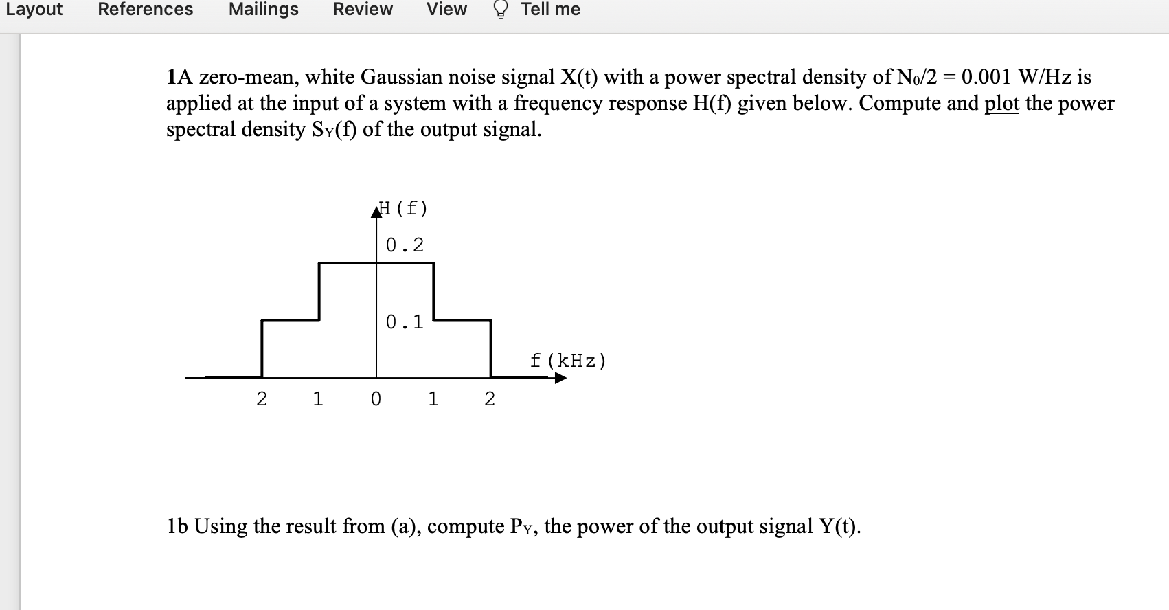 Solved Layout References Mailings Review View Tell me 1A | Chegg.com