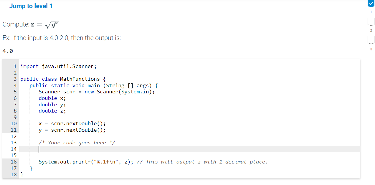 Solved Jump to level 1 Compute: z=yx Ex: If the input is | Chegg.com
