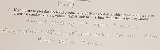 Solved NaOH If you were to plot the electrical conductivity | Chegg.com