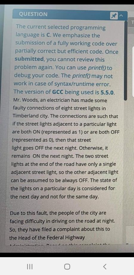 Solved QUESTION The current selected programming language is | Chegg.com