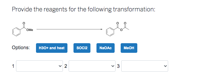 Solved Provide the reagents for the following | Chegg.com