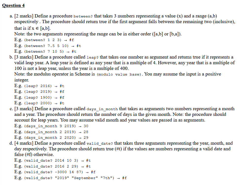 Solved Using the Scheme functional language AND do not use | Chegg.com