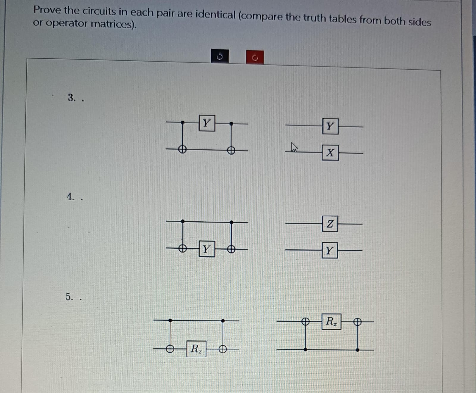 Prove the circuits in each pair are identical | Chegg.com