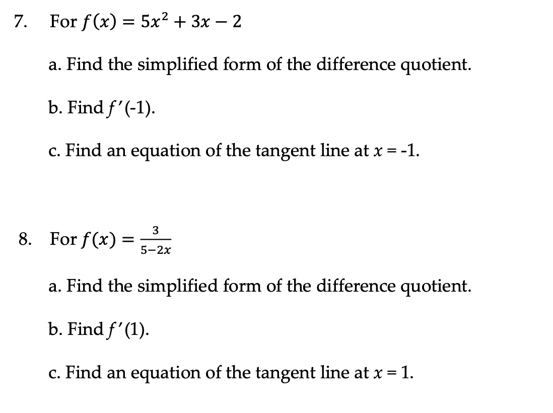 Solved For f(x)=5x2+3x-2a. ﻿Find the simplified form of the | Chegg.com