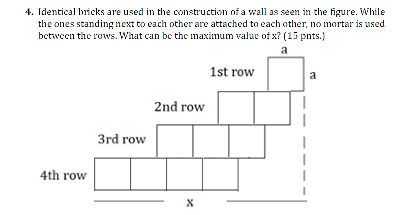 Solved 4. Identical bricks are used in the construction of a | Chegg.com