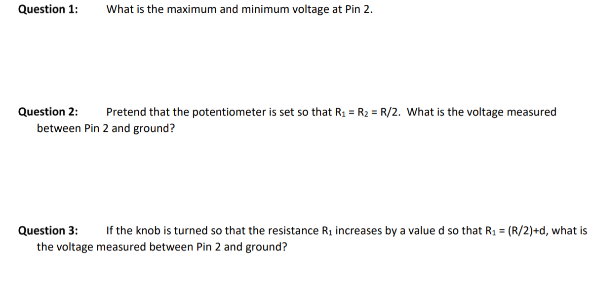 Solved Input Circuit Using a potentiometer is a simple way | Chegg.com