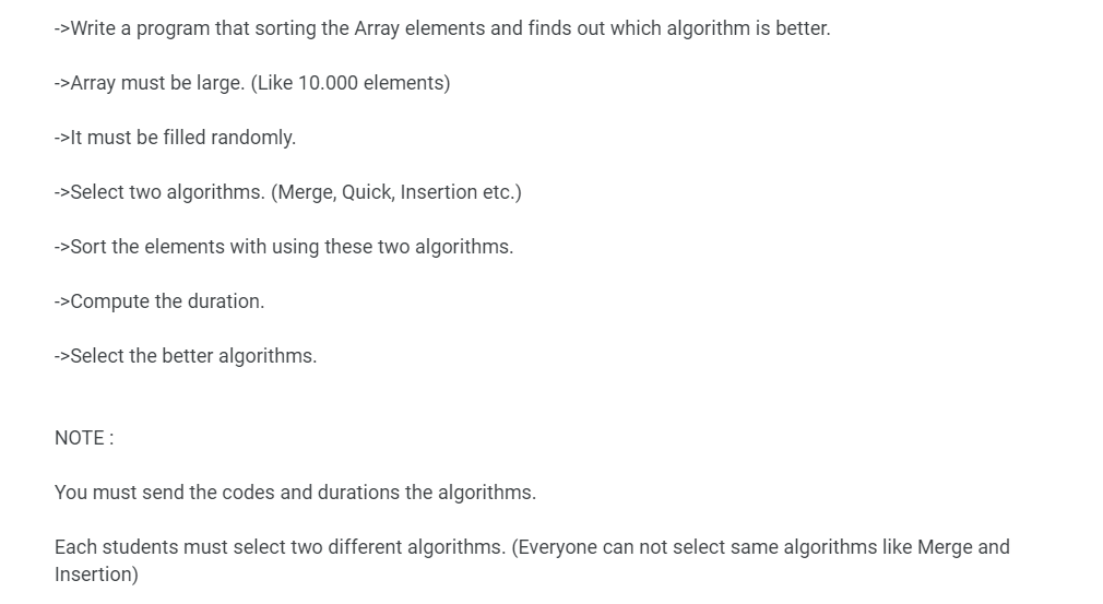Solved → Write a program that sorting the Array elements and | Chegg.com