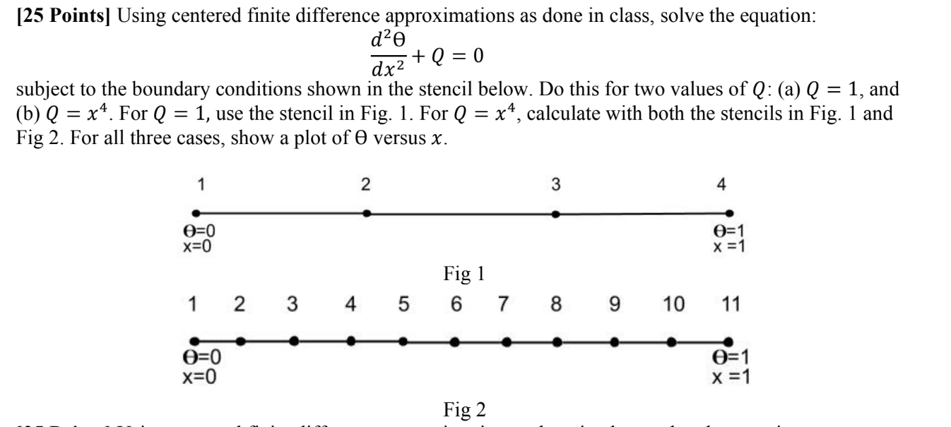 Solved 25 Points Using Centered Finite Difference 