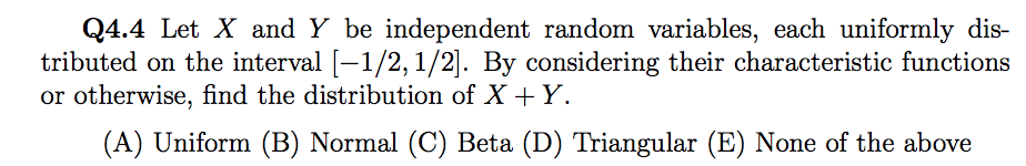 Solved Q4.4 Let X and Y be independent random variables, | Chegg.com