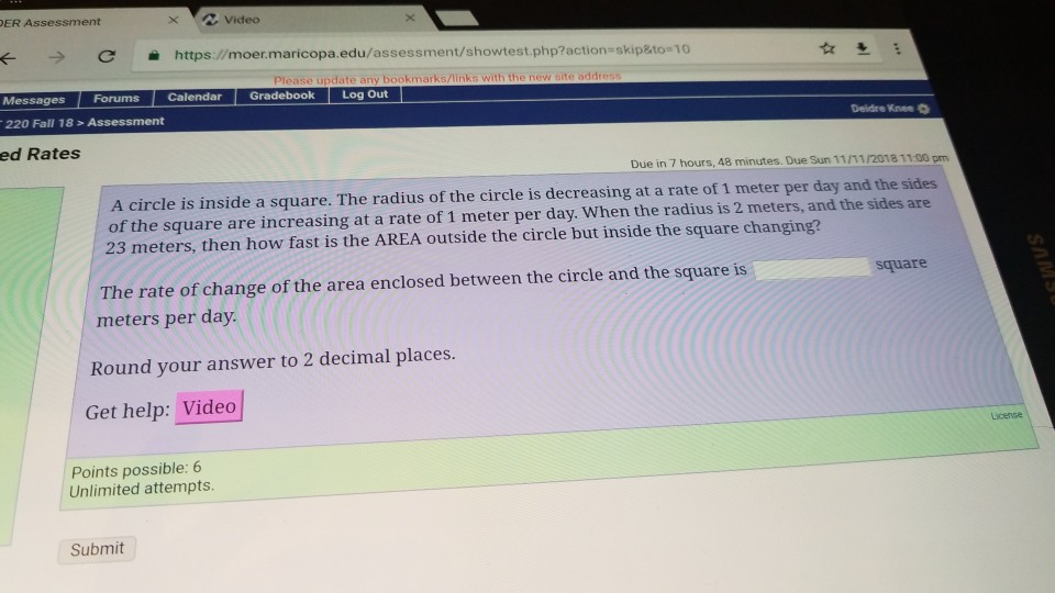 Solved DER Assessment Video → C https ://moer | Chegg.com