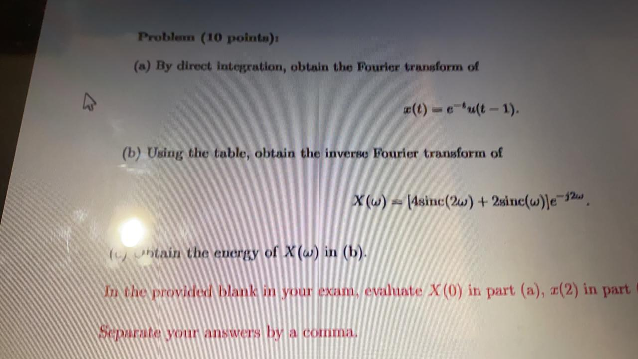 Solved Problem (10 pointa): (a) By direct integration, | Chegg.com