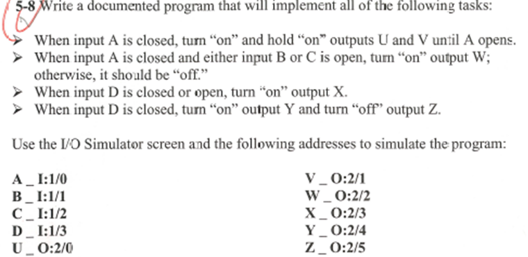 Solved When input A is closed, turn "on" and hold "on" | Chegg.com