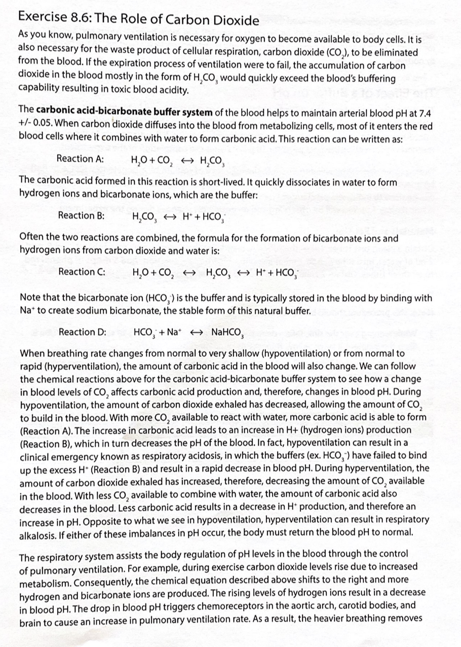 Solved Exercise 8.6: The Role of Carbon Dioxide As you know, | Chegg.com