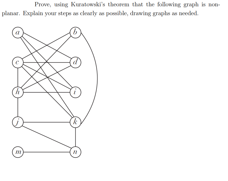 Solved Prove, using Kuratowski's theorem that the following | Chegg.com