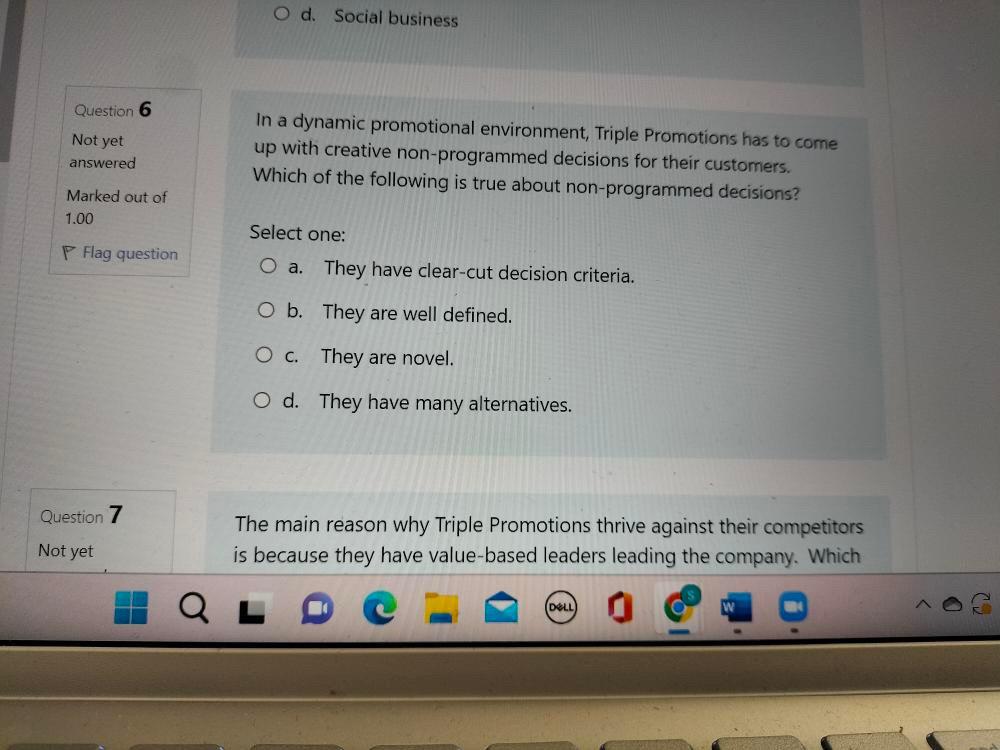 Solved d. Social business In a dynamic promotional | Chegg.com