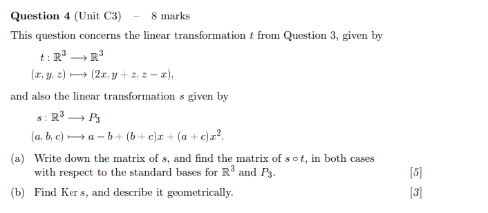 Solved Question 4 (Unit C3) −8 marks This question concerns | Chegg.com