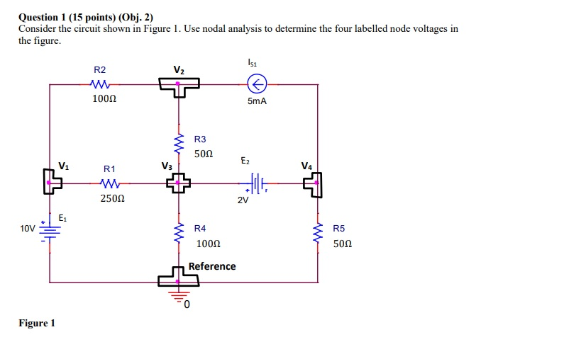 Solved Consider the circuit shown in Figure 1. Use nodal | Chegg.com
