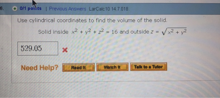 Solved 6. 0/1 points I Previous Answers LarCalc 10 14.7018 | Chegg.com Solved 6. 0/1 points I Previous Answers LarCalc 10 14.7018 | Chegg.com