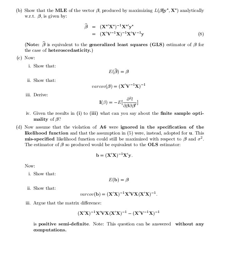 Question 2 Conside the multiple normal lim o n model | Chegg.com