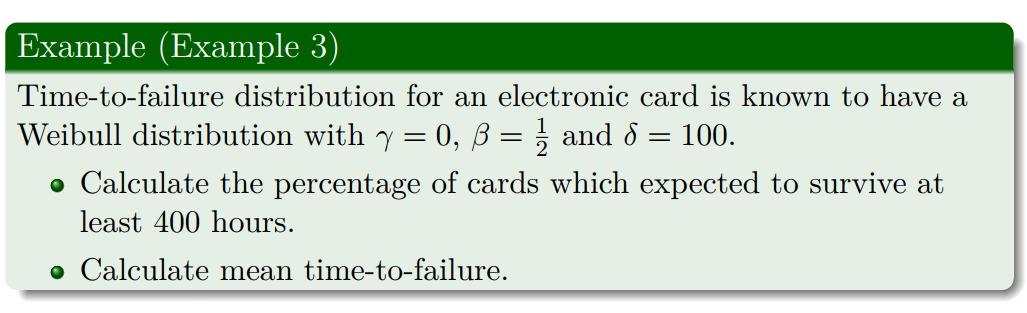 Solved Example (Example 3) Time-to-failure distribution for | Chegg.com