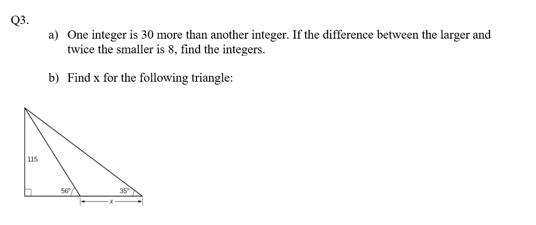 Solved a) One integer is 30 more than another integer. If | Chegg.com