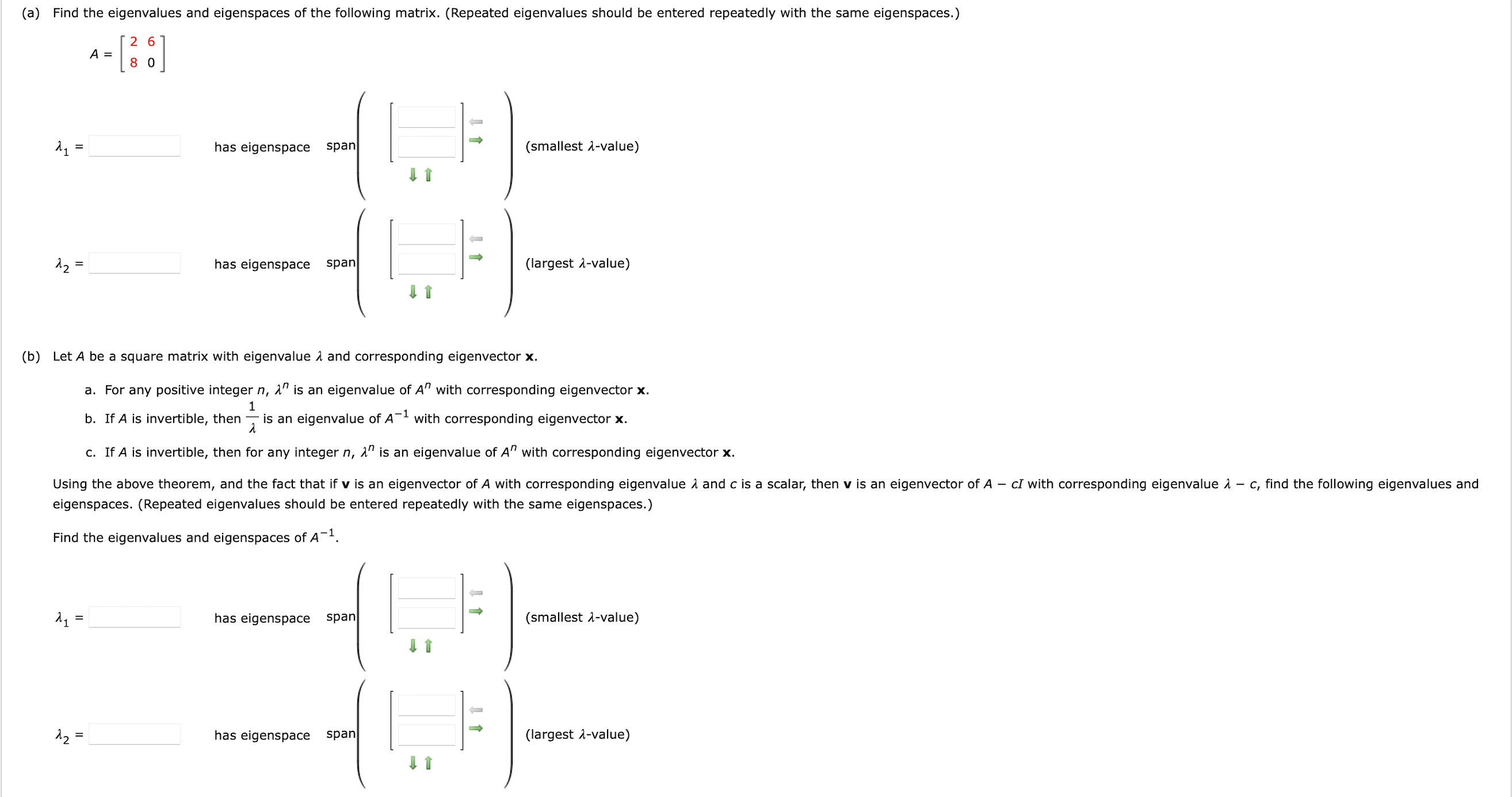 Solved (a) Find the eigenvalues and eigenspaces of the | Chegg.com