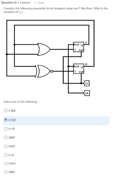 Solved Saved Question 8 (15 points) Consider the following | Chegg.com