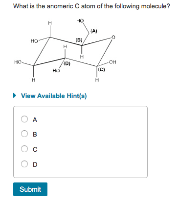 Solved What is the anomeric C atom of the following | Chegg.com