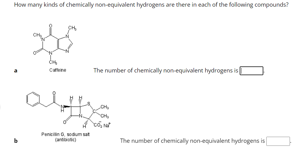 Solved How many kinds of chemically non-equivalent hydrogens | Chegg.com