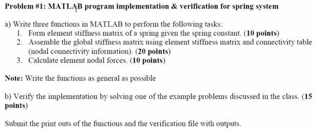 Solved Problem #1: MATLAB program implementation & | Chegg.com