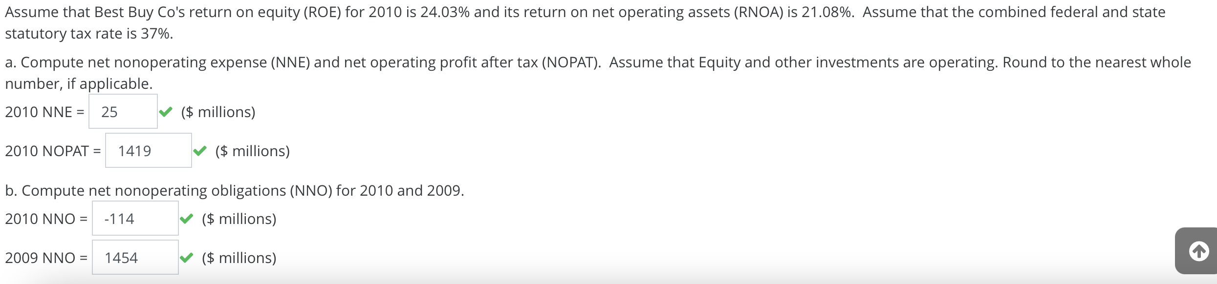 Direct Computation of Nonoperating Return | Chegg.com