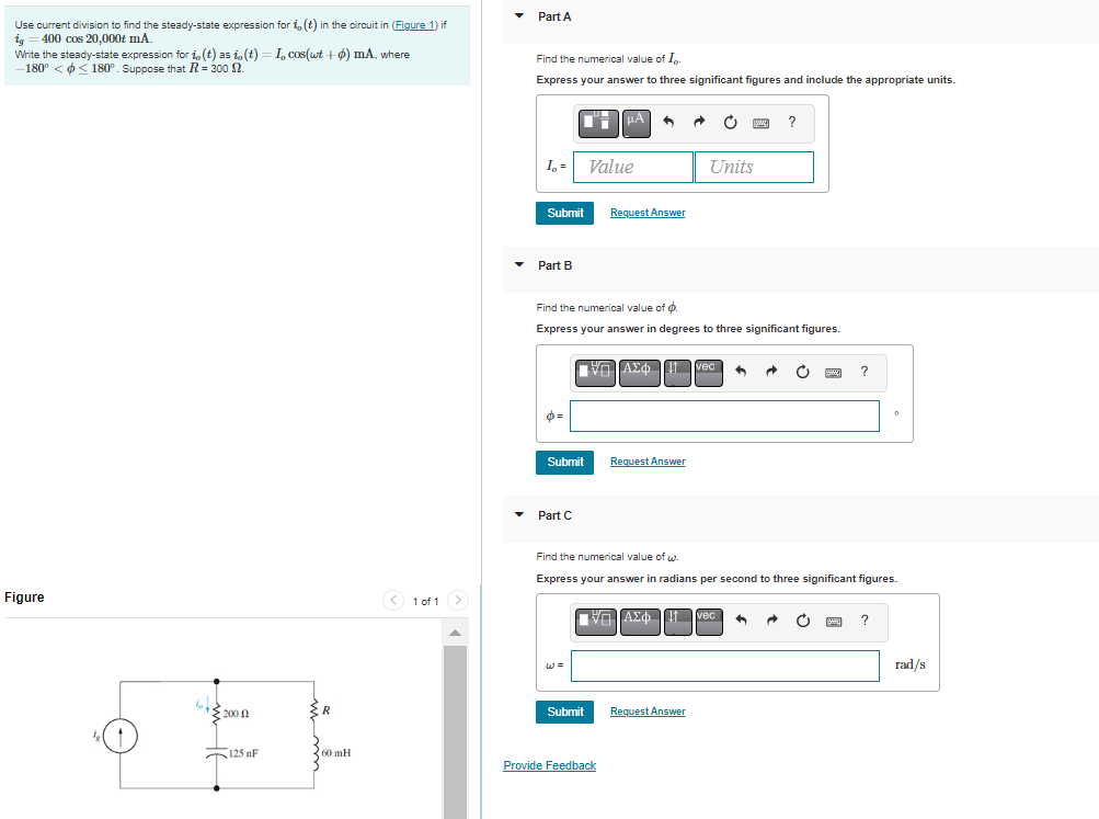 Solved Use current division to find the steady-state | Chegg.com