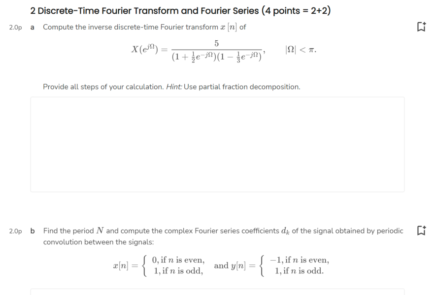 Solved て 2 Discrete-Time Fourier Transform and Fourier | Chegg.com
