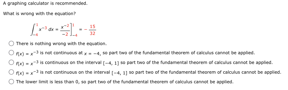 Solved A graphing calculator is recommended.What is wrong | Chegg.com