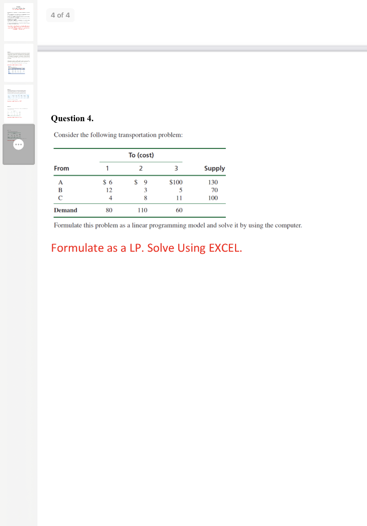 Solved 4 of 4 Question 4. Consider the following | Chegg.com