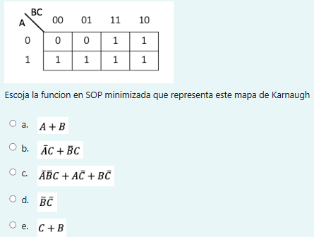 Solved Choose the function in minimized SOP that represents | Chegg.com