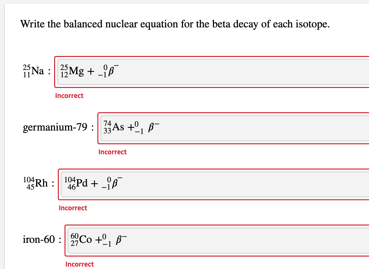 Solved Write the balanced nuclear equation for the beta | Chegg.com