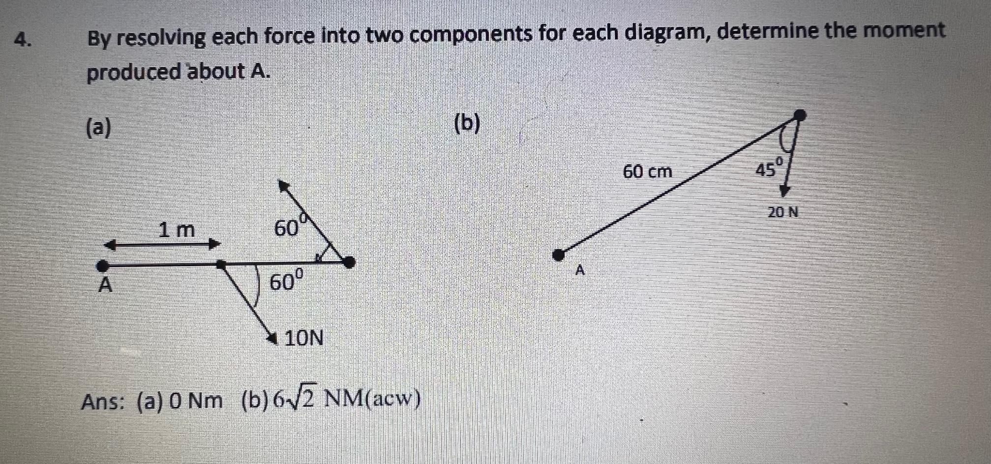 Solved By resolving each force into two components for each | Chegg.com