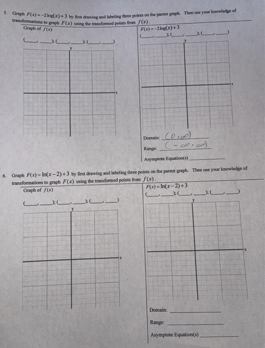 Solved 5. Graph F(x) = -28g(x)+3 by first drawing and | Chegg.com