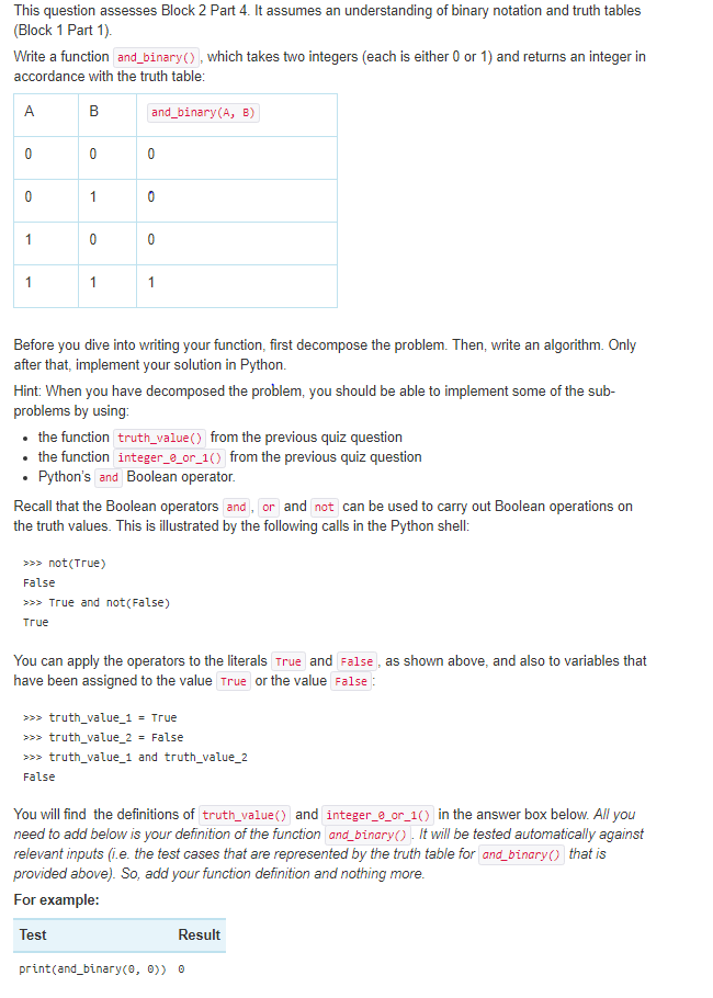 Solved This question assesses Block 2 Part 4. It assumes an | Chegg.com