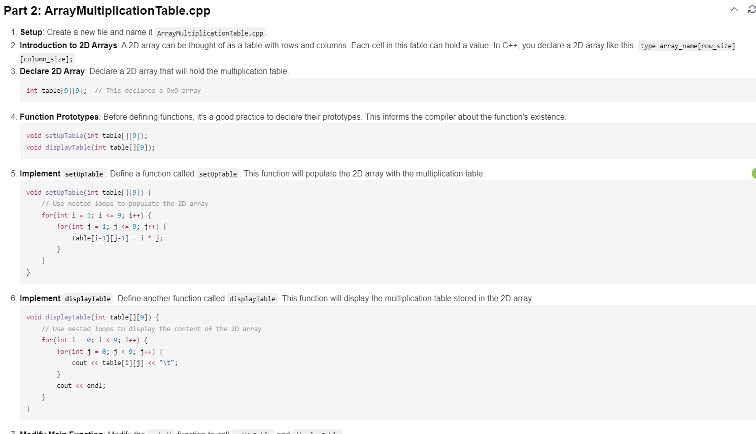Solved will display the same multiplication table but will | Chegg.com