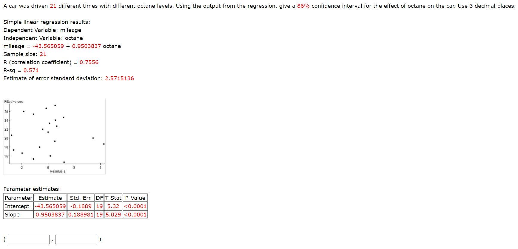 Solved The following output comes from regression using the | Chegg.com