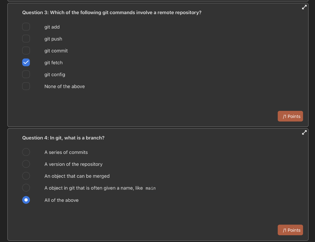 Solved Question 4: In git, what is a branch? A series of | Chegg.com