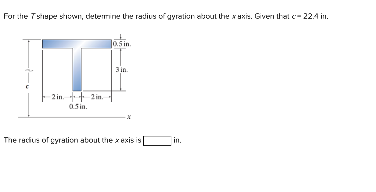Solved For the T shape shown, determine the radius of | Chegg.com