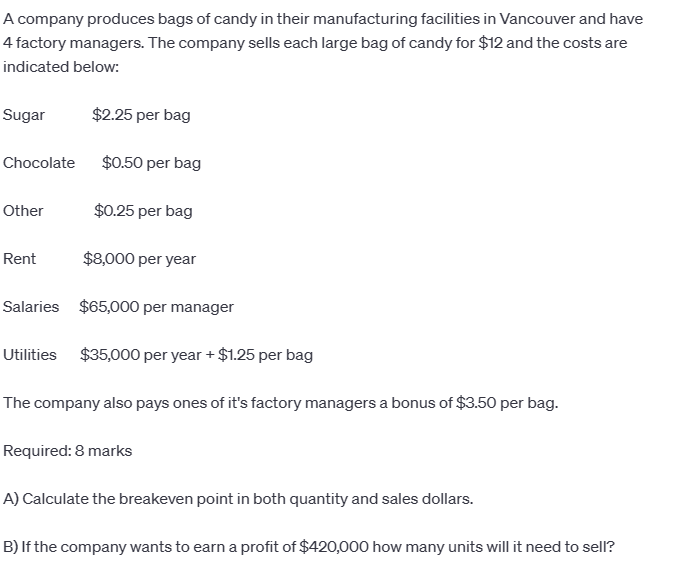 Solved C) To calculate the variable and fixed components of | Chegg.com